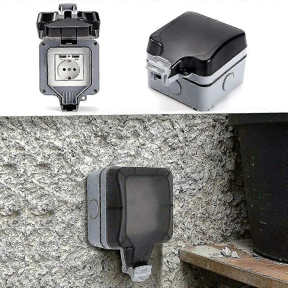 Outdoor Double Wall Outlet With Usb, Waterproof, Heavy Duty, Electrical ...