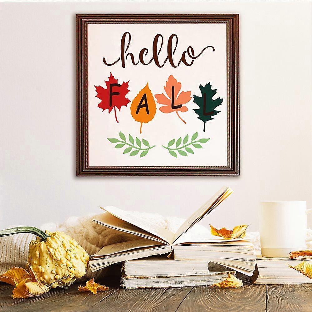 Hello Fall Stencil 12x12" Maple Leaf Sycamor Leaf Painting Stencil ...