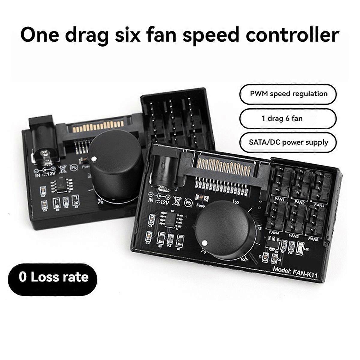 PWM Fan Speed Controller High Power Sata DC Power 4Pin Fan Governor NAS ...