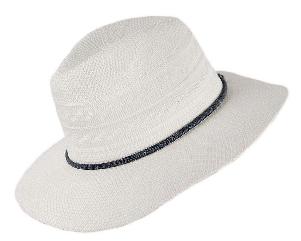 Ivory Crushable Polyester Knit Safari Fedora Hat | Fruugo UK