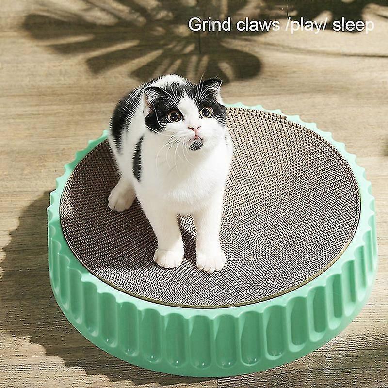 Round Cat Scratcher Pad Grinding Claws Cardboard Corrugated Paper Cats ...