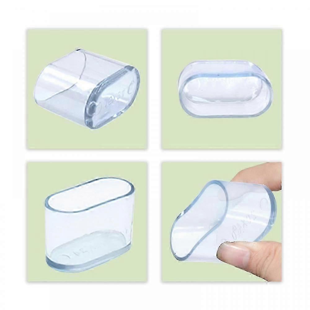 16Pcs Oval Chair Leg Caps Flexible PVC Chair Leg Floor Protectors ...