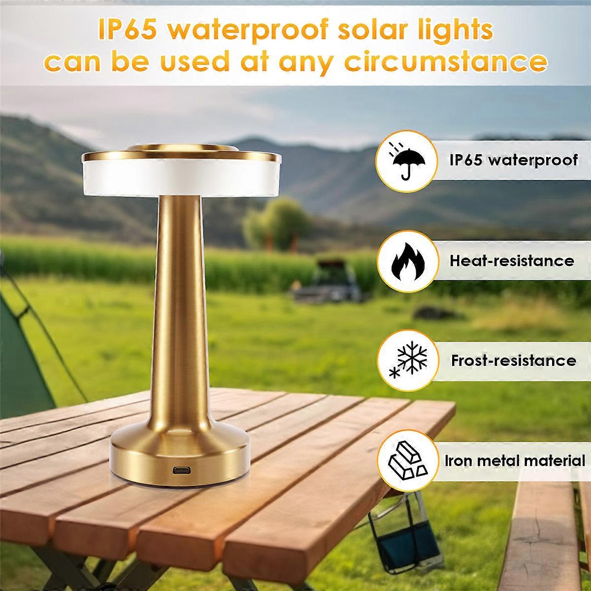 Touch LED Rechargeable Table Lamp Dining Table Bar Table Lamp,Gold ...