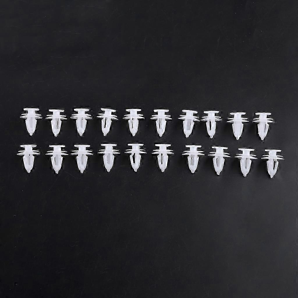 20Pcs White Plastic Rivets Retainer Push Clips 9mm Hole for Car Bumper ...