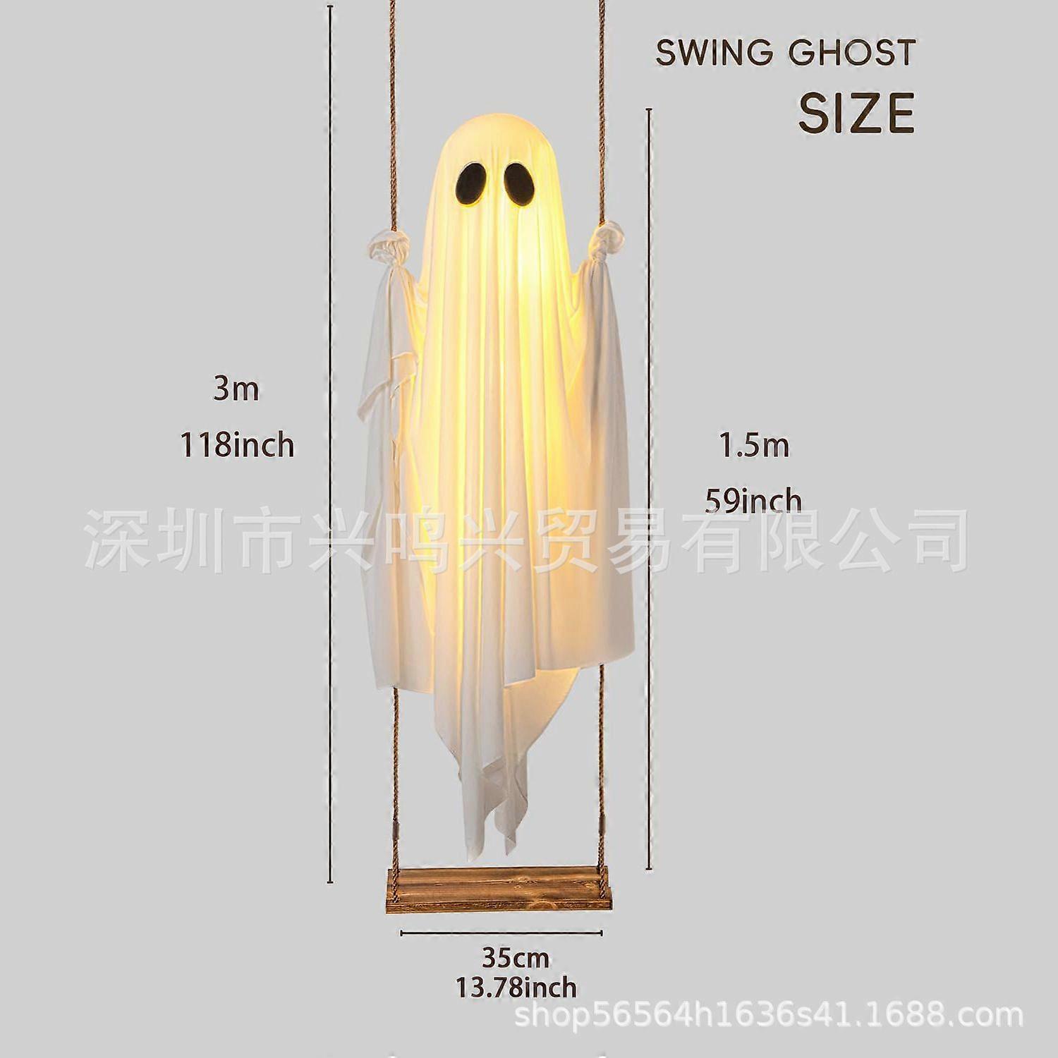 Halloween Decorations Outdoor, Large Hanging Ghost Swing with Remote ...