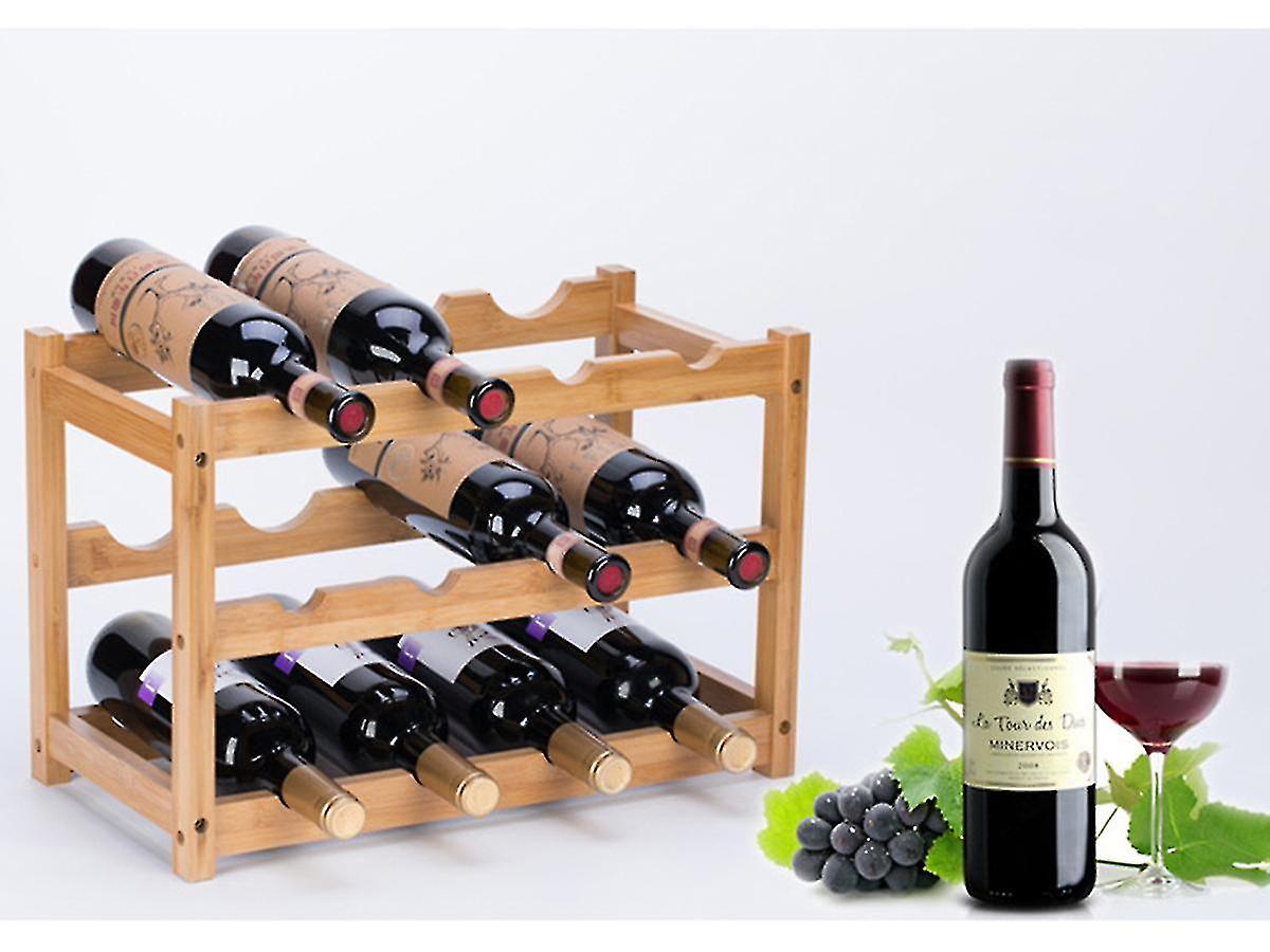 Bamboo Wine Rack Ornaments, Free-standing Storage Fully Assembled Wine ...