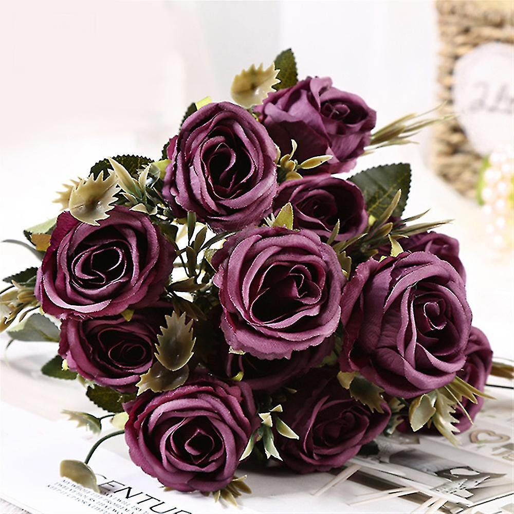 Konstgjord ros 6st Öppen blomma realistiska blomma rosor Buketter för ...