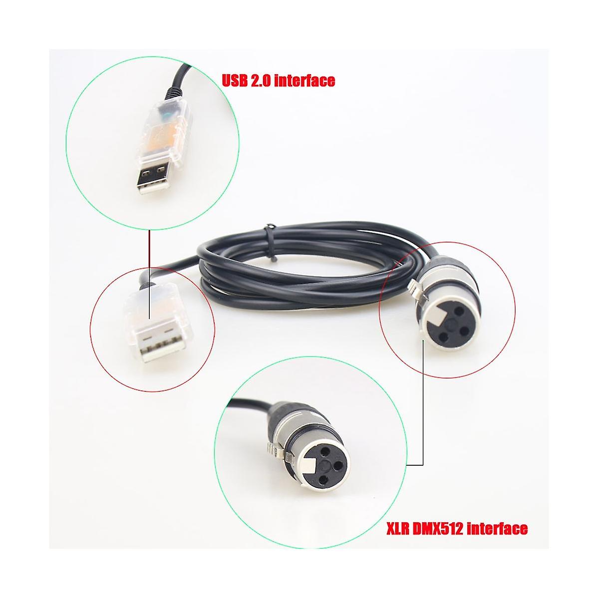 Usb To Dmx Interface Adapter Led Dmx512 Computer Pc Stage Lighting ...