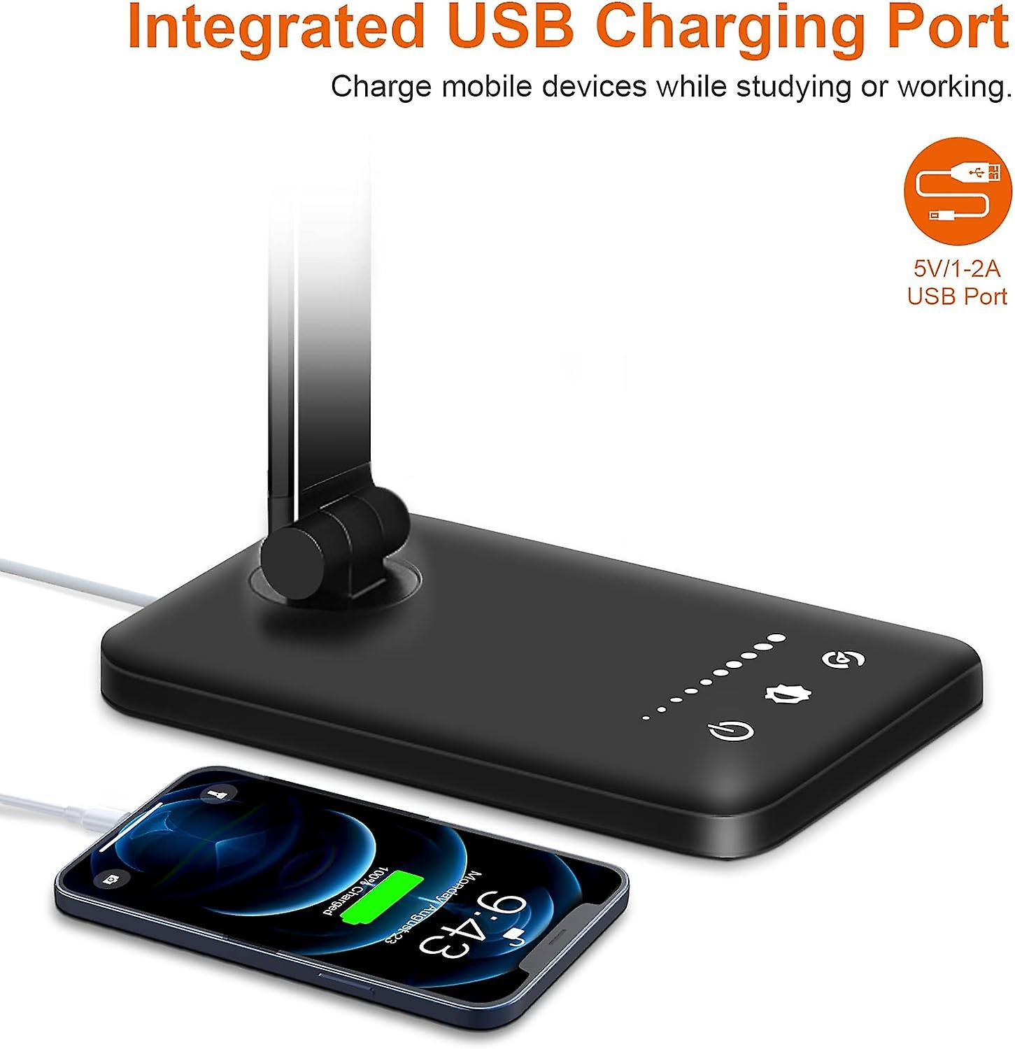 Led Desk Lamp, Dimmable Table Lamps 10 Brightness Levels 5 Color Modes ...