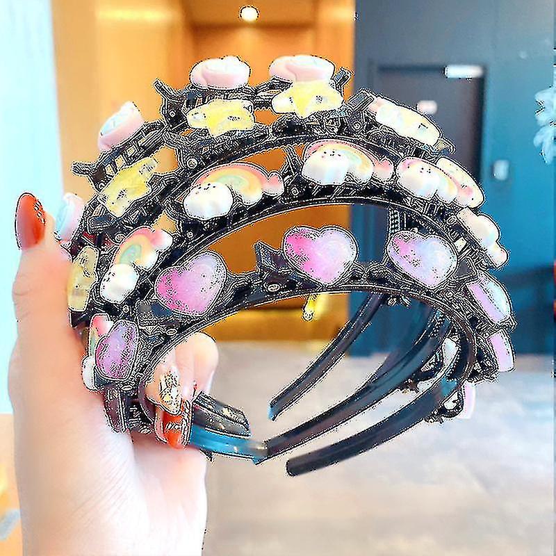 Cute Hair Hoop With Clips Multipurpose Princess Hairstyle Headband ...