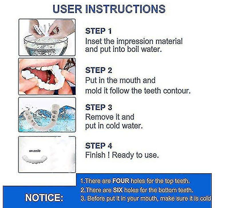 2-pack Snap-on Dentures Denture Veneers Denture Denture | Fruugo UK