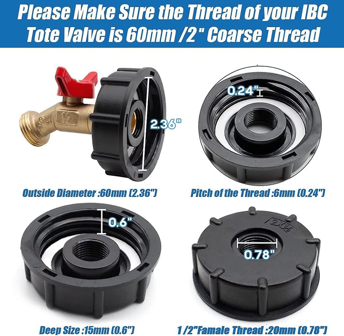 1000L tartály csaptelep, IBC tartály adapter 1/2 "menetes csatlakozó ...