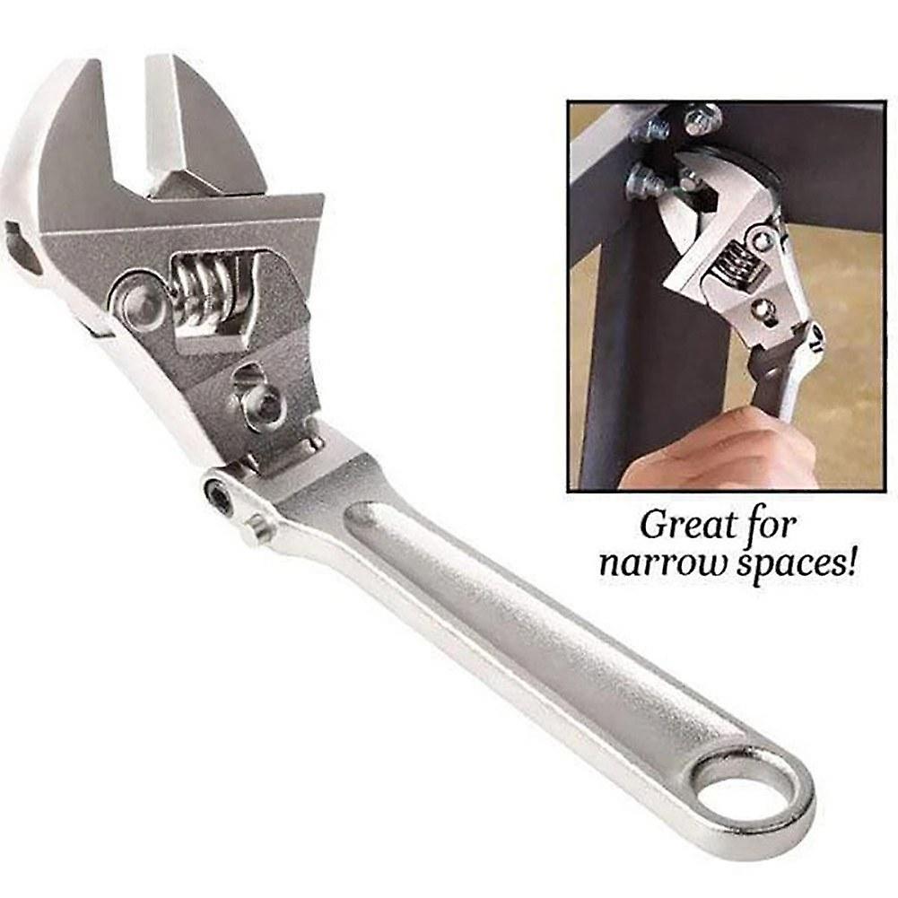 Adjustable ratchet wrench 180° rotatable folding handle spanner hand ...