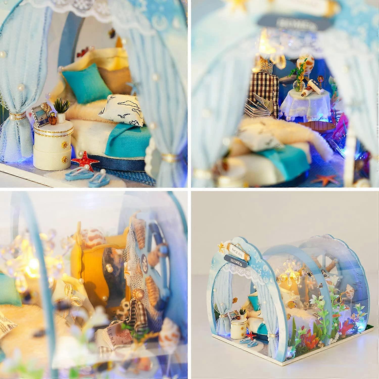Miniature Ocean House to Build DIY Wooden Miniature Doll House in Kit ...