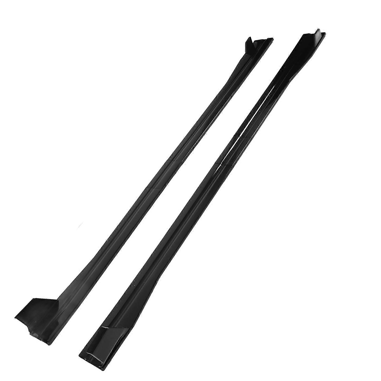 Car Side Skirts 2.2m Glossy Black Rocker Panel Exterior Lower Side ...