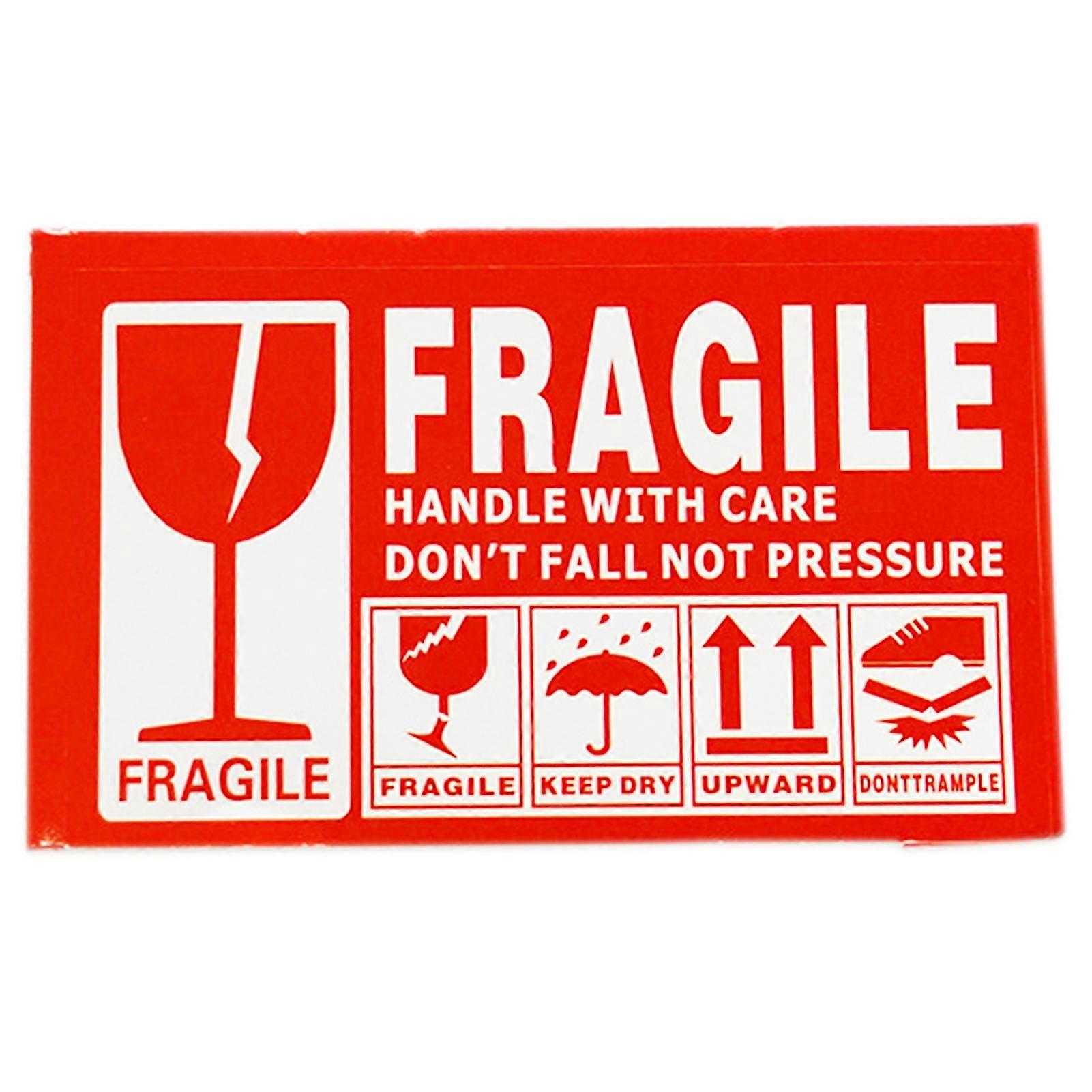 100pcs English Fragile Warning Stickers Handle Carefully Warning ...