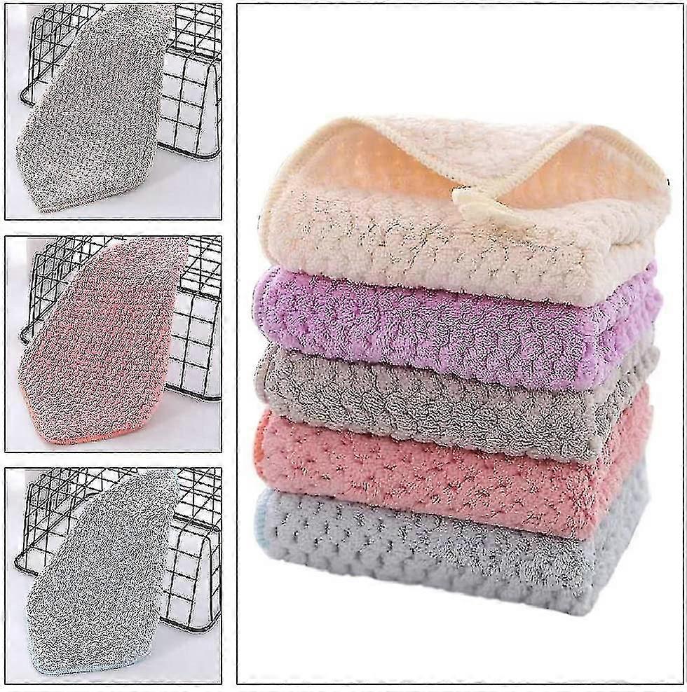5 Piece Hand Dry Towel Hanging Loop Fast Drying Hand Towel Square ...