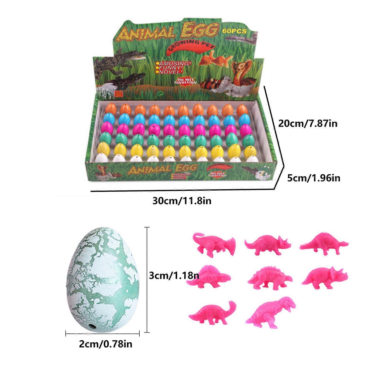 60pcs Cute Magic Hatching Growing Dinosaur Eggs Multicolor Add Water ...