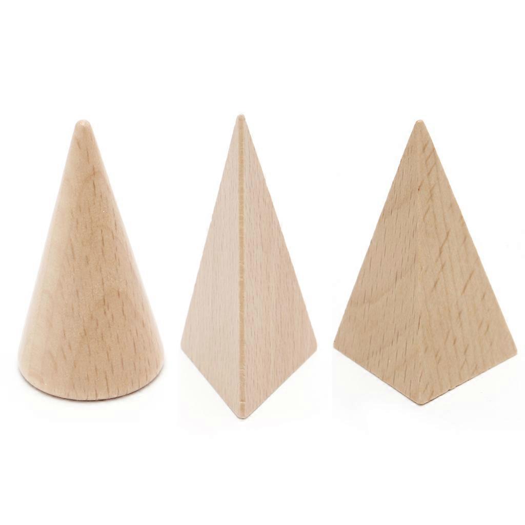 Wooden Geometric Solids 3-D Shapes Learning Resources for School Home ...