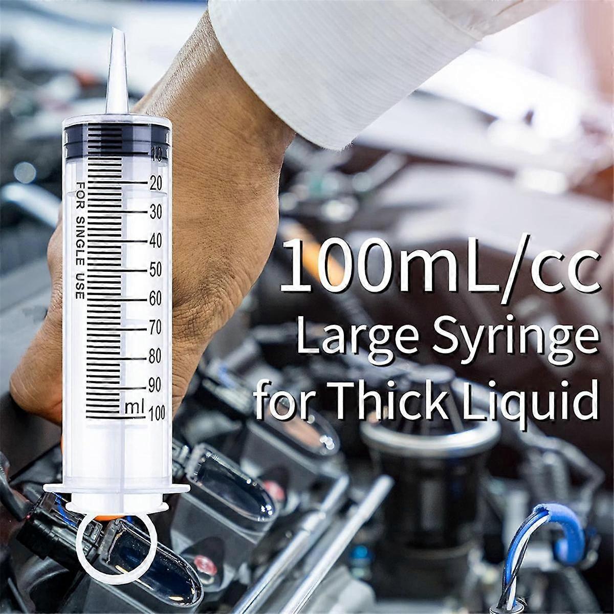 4 Pack 100Ml Syringe with Cap, Individually Sterile Sealed Plastic ...