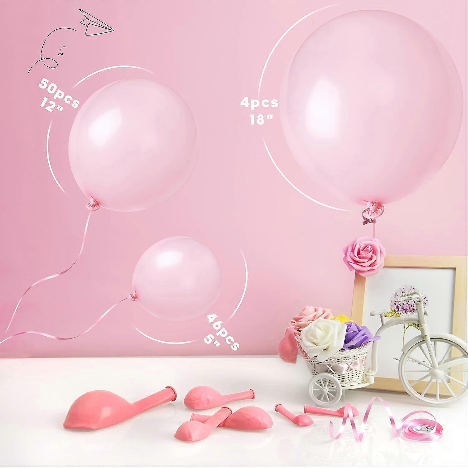 Pastel Light Pink Balloons - 100 Pcs 5/12/18 Inch Pink Balloons Helium ...