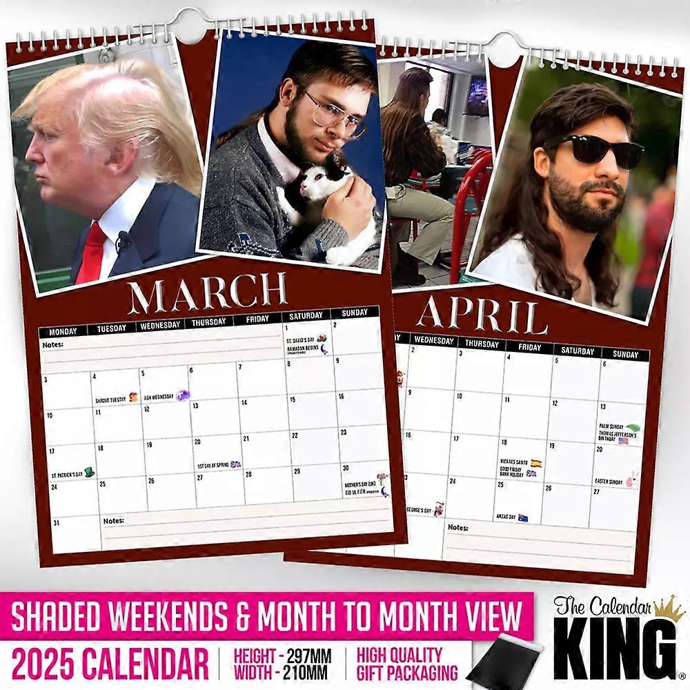 2025 World's Greatest Mullets Calendar Wall Calendars Rock & Roll ...