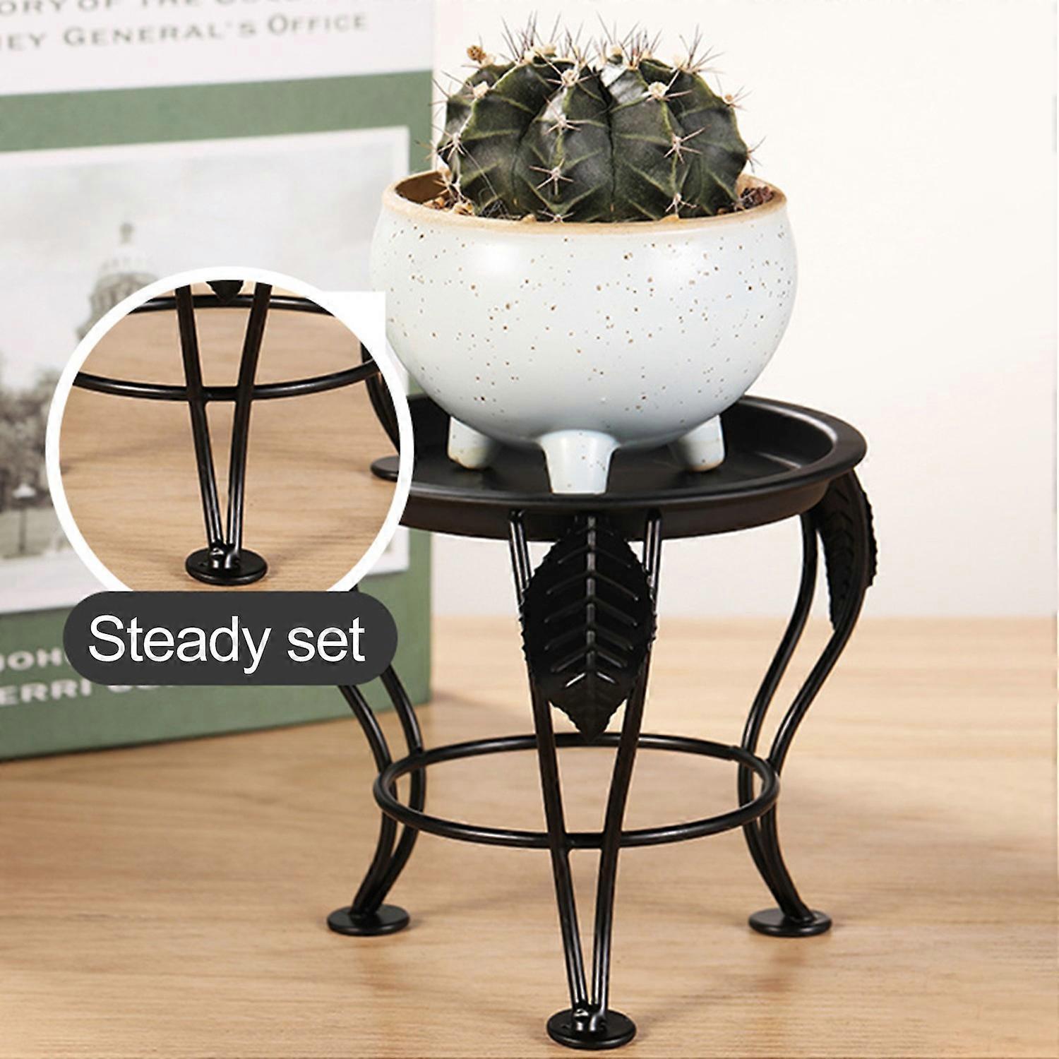 Metal Plant Stand Coated Three Legged Potting Rack Round Standing ...