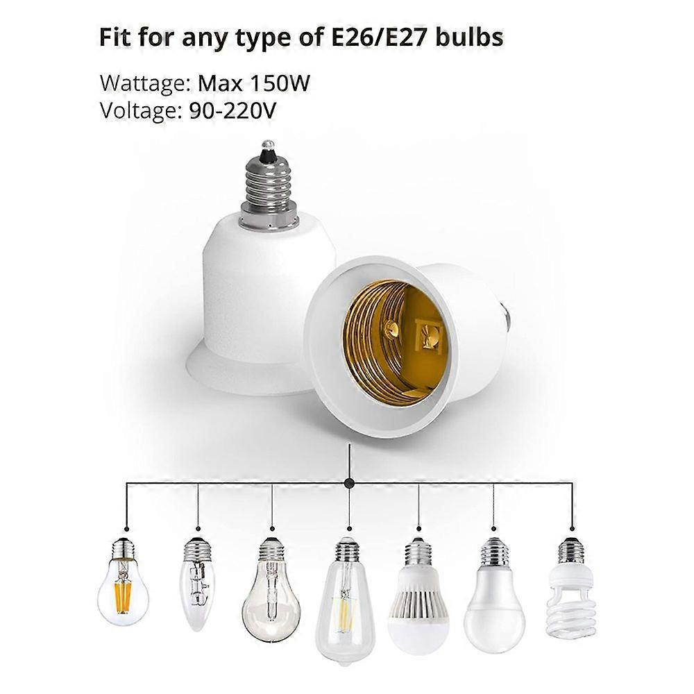 12 Pack E12 to E26 Adapter E12 Light Socket to Medium Base E26 E27 ...