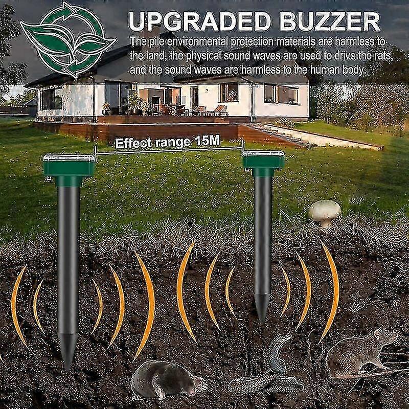 4 Pack Ultrasonic Animal Repeller IP65 Ultrasonic Solar Rodent Repeller ...