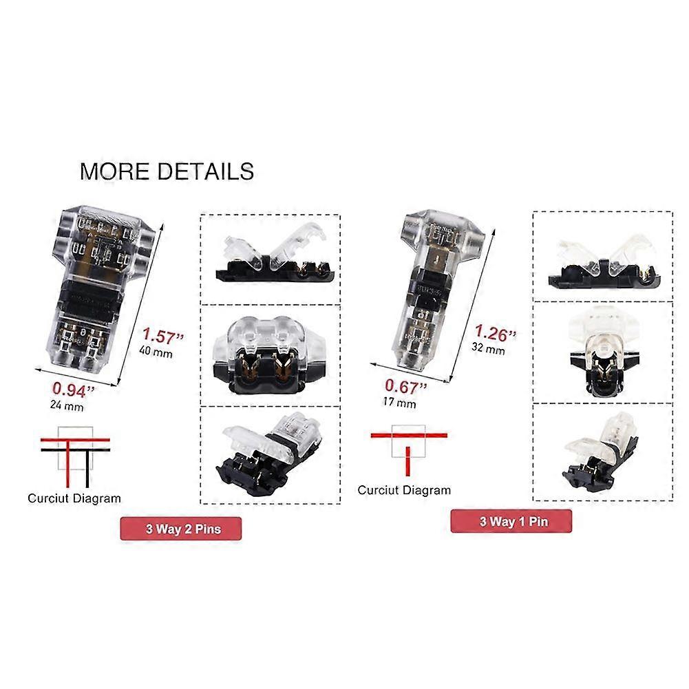T Tap Wire Connectors for 14-18 AWG Wires, No Wire Stripping 3 Way Wire ...