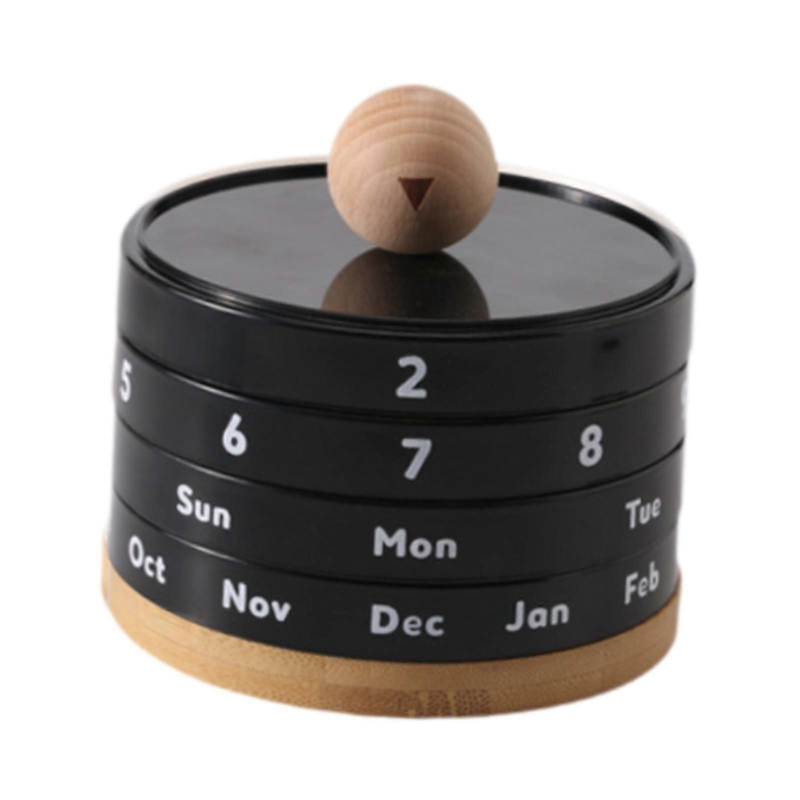 Perpetual Calendar Rotatable Perpetual Calendar Art Ornament Desk Decor ...