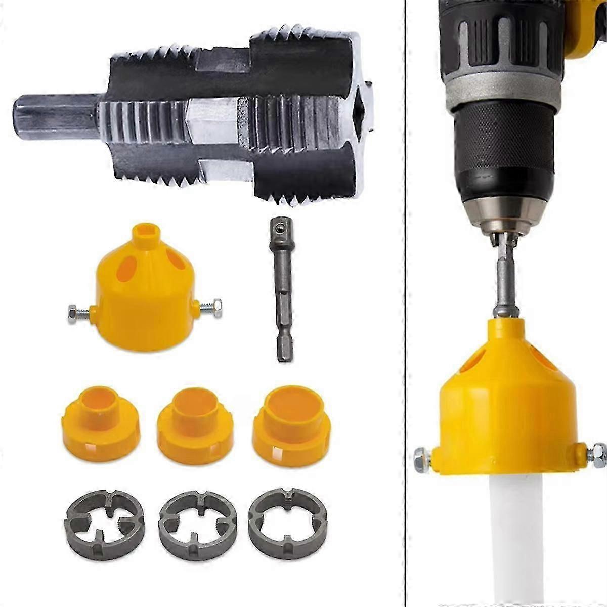 9pcs/Set PVC Pipe Threader Kit Pipe Threader Pipe Round Die 4/6 Points ...