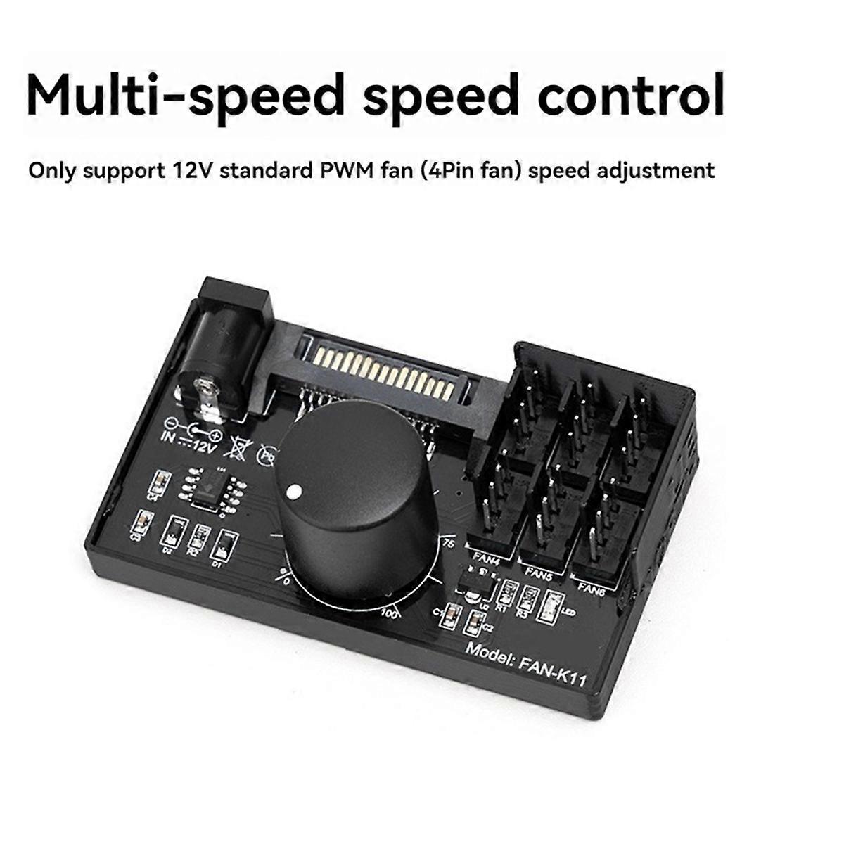 PWM Fan Speed Controller High Power Sata DC Power 4Pin Fan Governor NAS ...