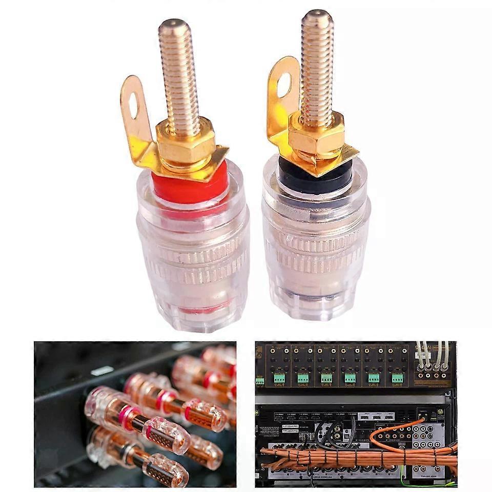2x Speaker Binding Post Banana Plug Connector, 4mm Copper Binding Post ...