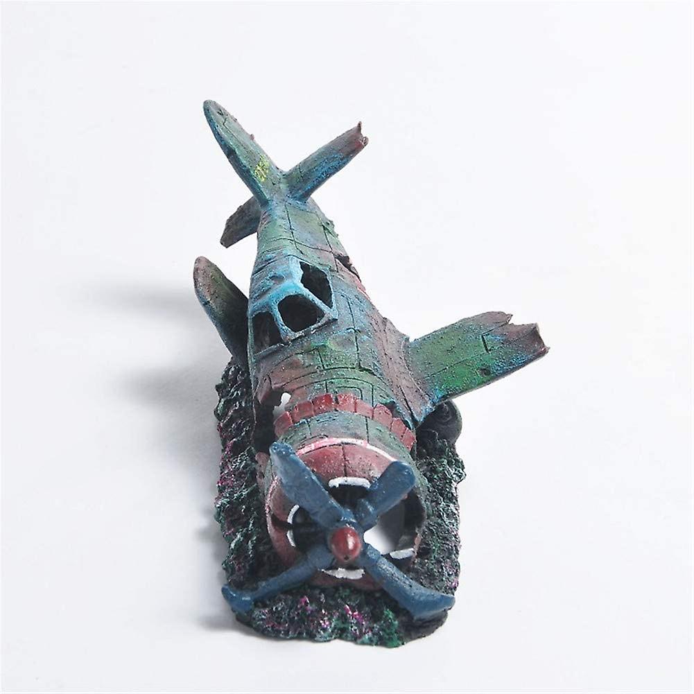 Resin Aquarium Military Thunderbolt Fighter Aircraft Crash Aquarium ...