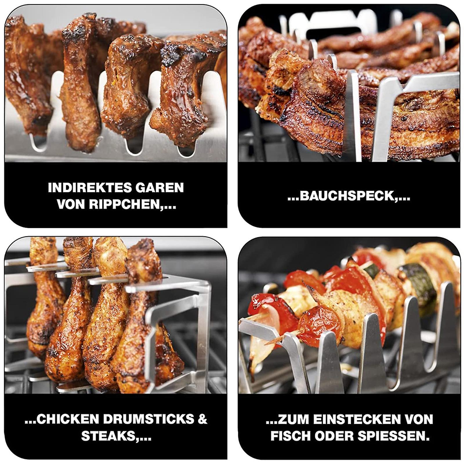 Stainless Steel Bbq Holder For Crispy Crusts- Multi Grill Rack For Meat ...