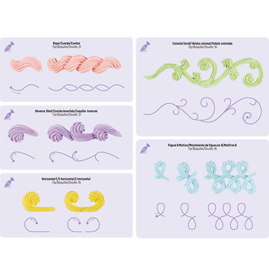 Cake Icing Piping DIY Drawing Board Template Paper Practice Cardboard ...