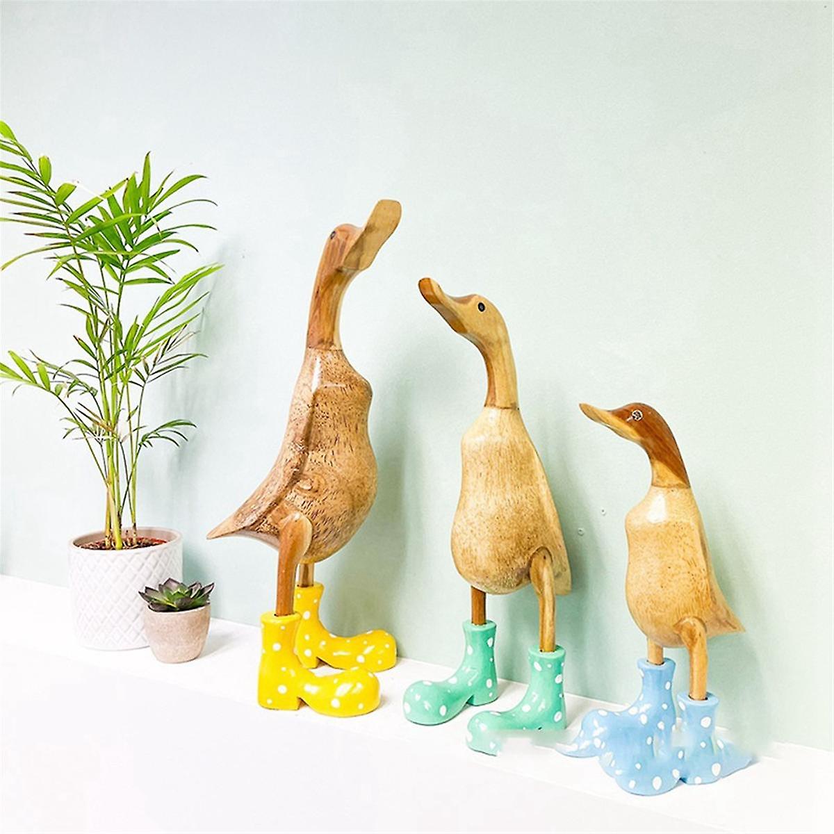 Resin Duck Statue Garden Sculpture Cute Cartoon Ducks Wearing Spotted ...
