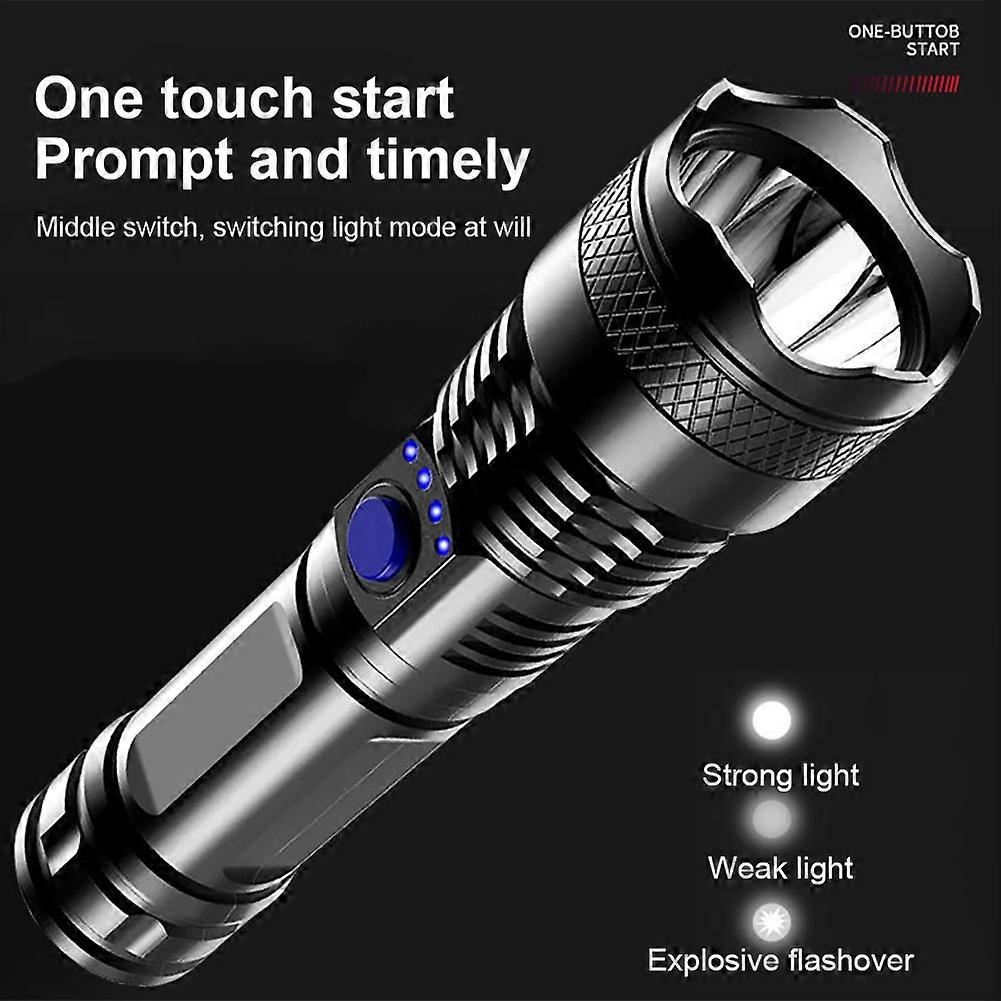 1-3X Most Powerful Long Range LED Flashlight High Power USB ...