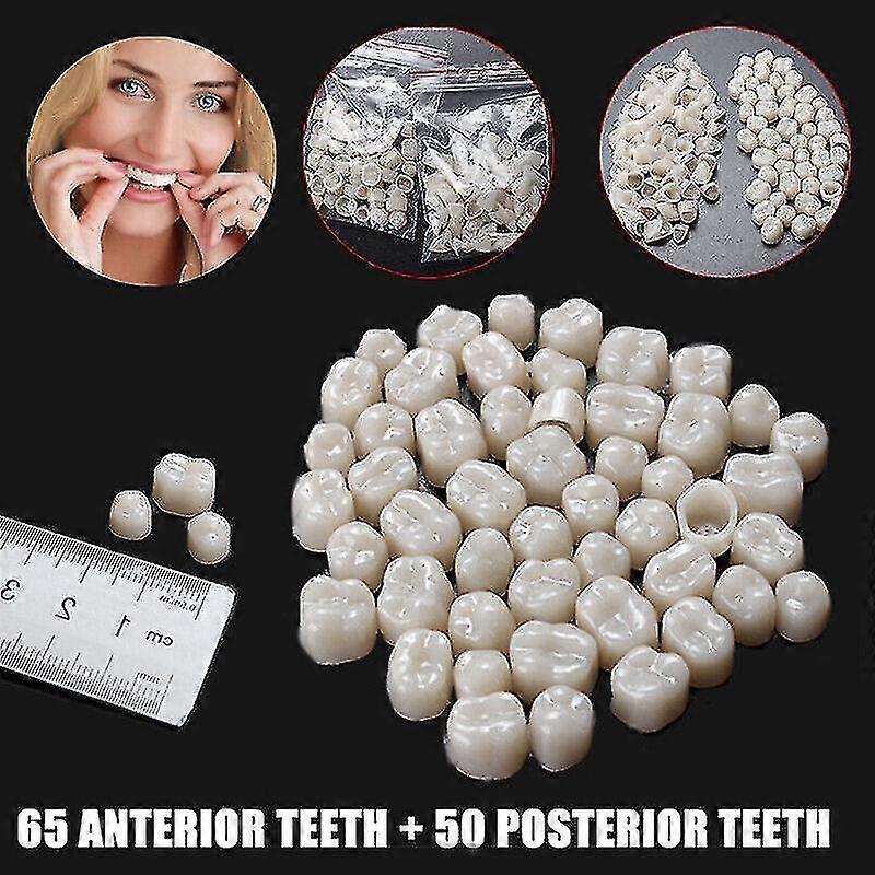 115pcs Resin Dental Temporary Crown Anterior Front & Back Tooth Molar ...