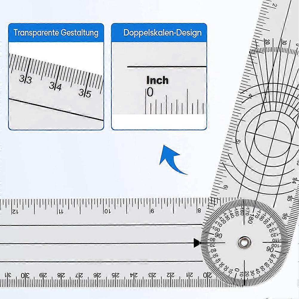 4 Pieces Goniometer Physiotherapy 360 Degree Rotation Protractor ...