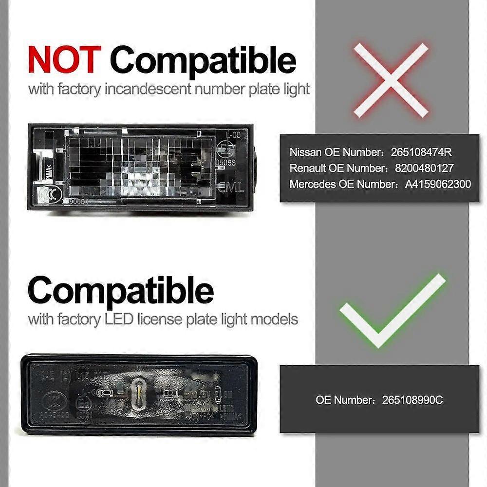 2x LED License Number Plate Light For Renault Megane 4 Scenic IV Twingo ...