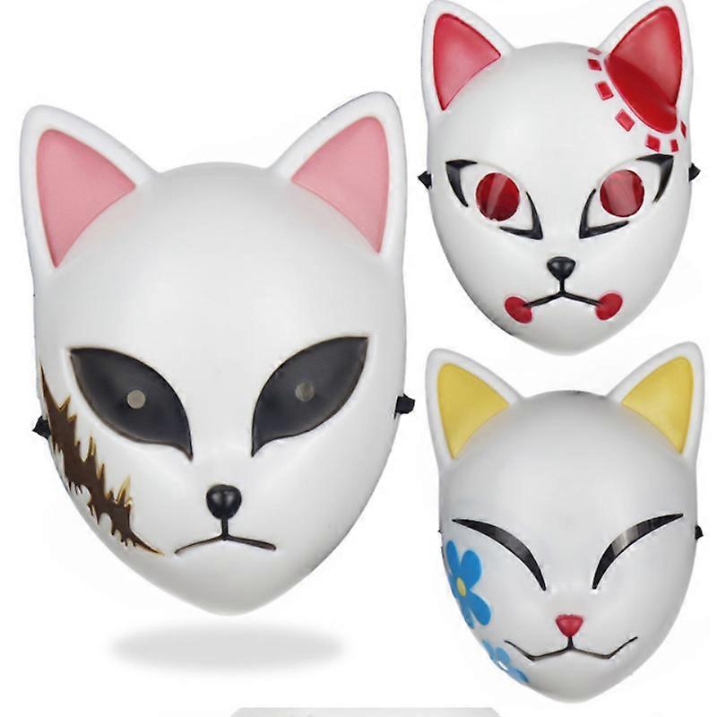 Demon Slayer Mask Kimetsu no Yaiba Fox Mask Halloween Christmas Party ...