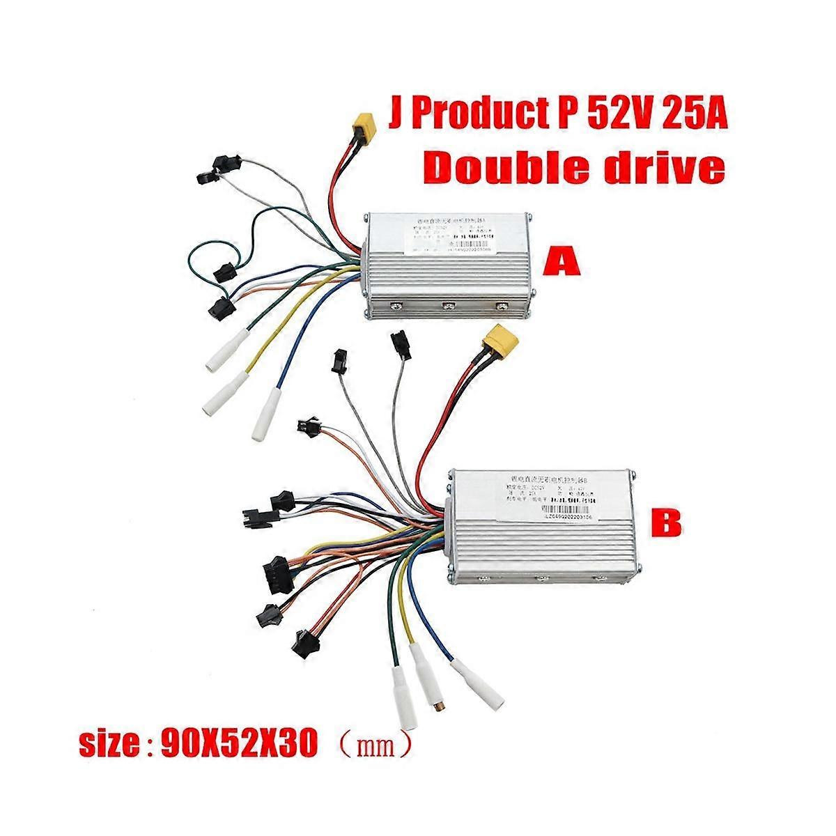 Electric Scooter Dual Drive Controller JP 48V 52V 60V 25A 50A Brushless Controller AB Front Rear ...