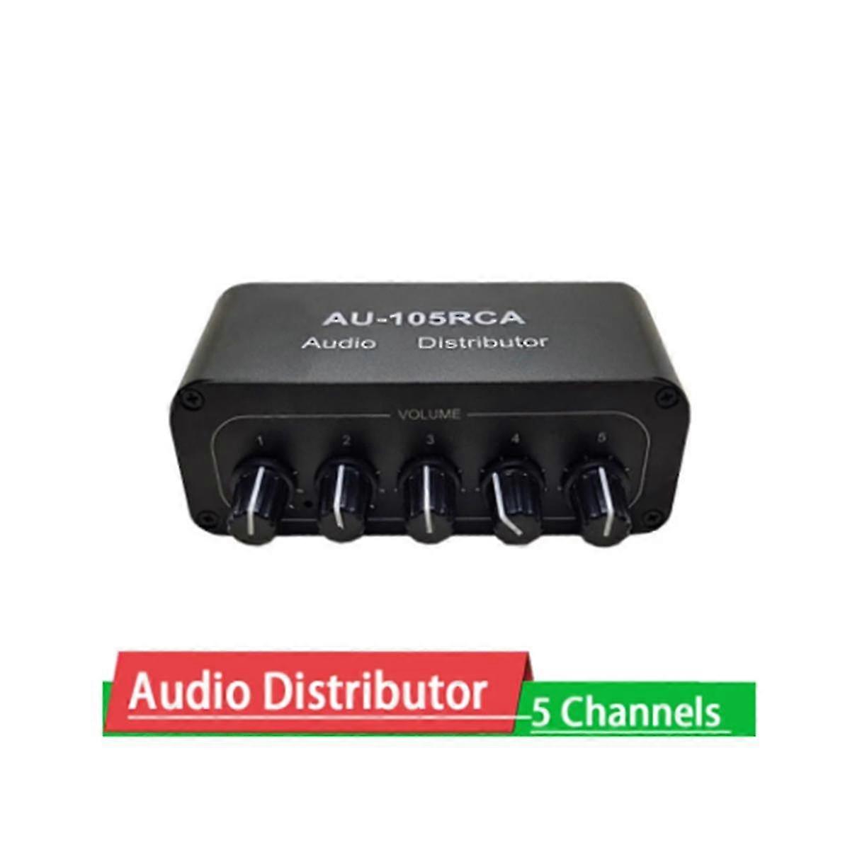 1-in-5-out Hifi Stereo Rca Audio Splitter /selector Tone Controller ...