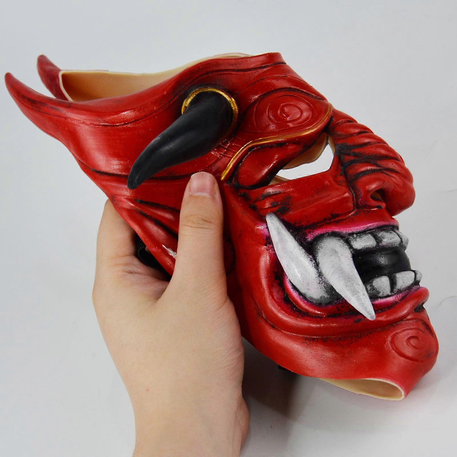 Japanese Halloween Hannya Demon Oni Samurai Kabuki Prajna Devil Mask Latex Fg | Fruugo DK