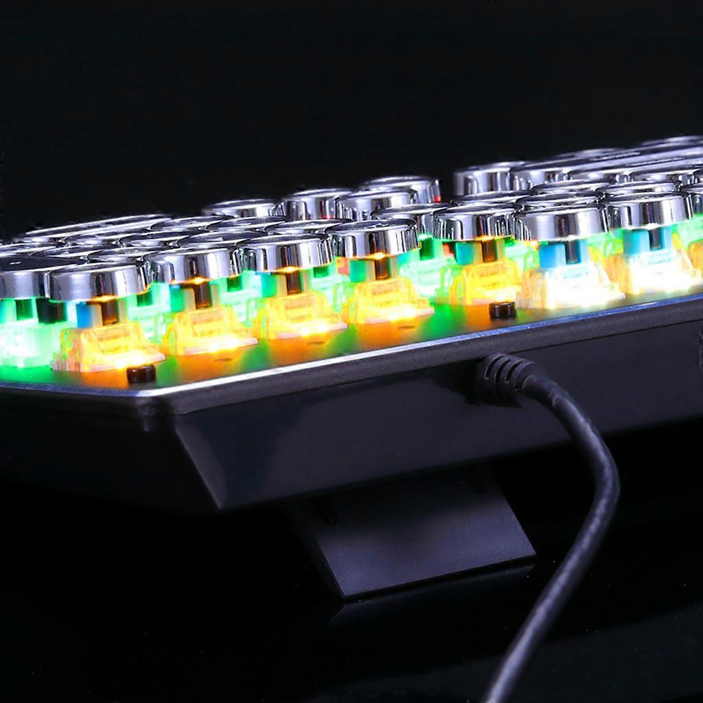 Mechanical Keyboard Luminous Retro Punk Electroplating Knob Wired ...
