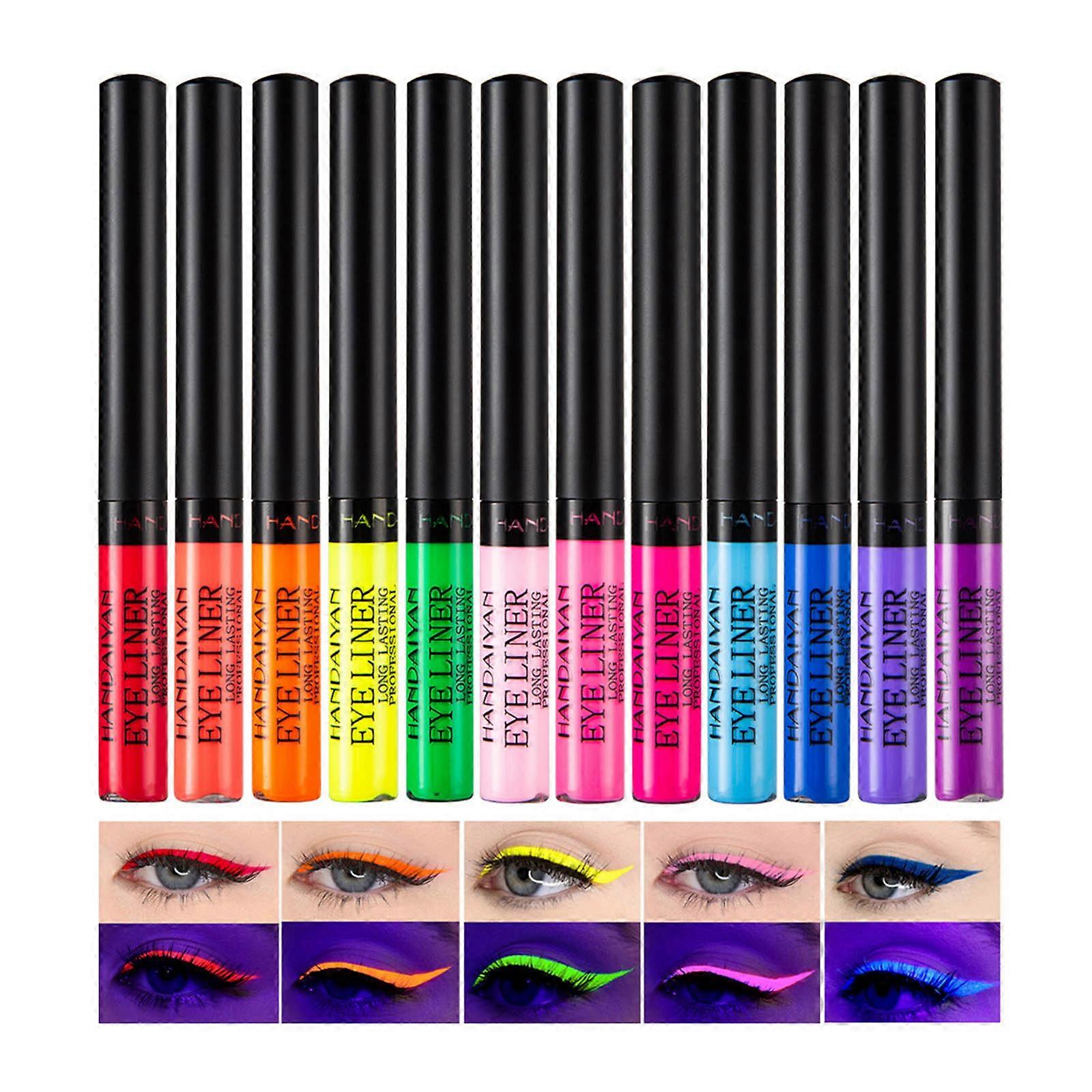 Matte Liquid Eyeliner Set Colorful Neon Eye Liners Quick Dry Eyes ...
