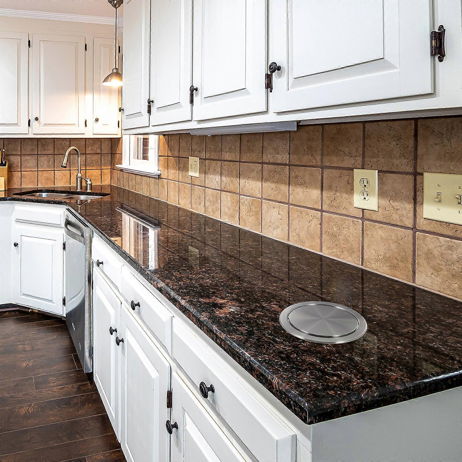 Recessed Counter Top Cover Stainless Steel Flush Trash Can Lid Flap Lid ...