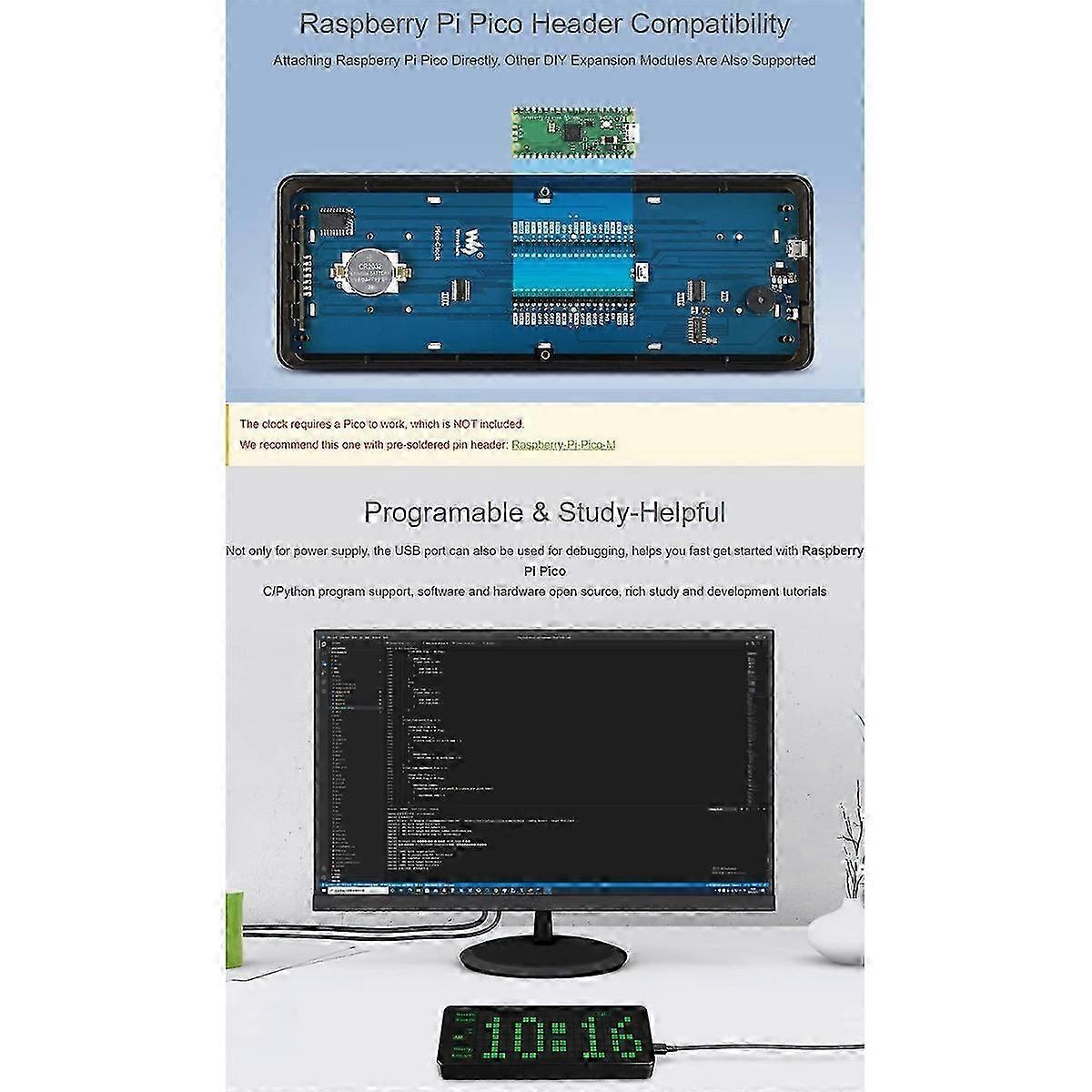 Electronic Clock For Pico With Accurate And Multi Functions Lcd Digits Programmable | Fruugo UK